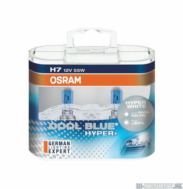 Osram H7 Cool Blue Hyper plus 5000 K 12V 55W Box - Bi-Xenony.sk - auto ...